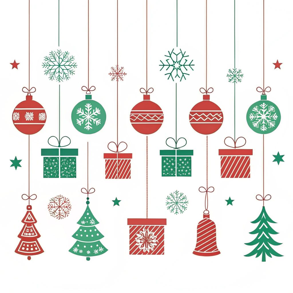 18 Christmas Balls Clipart Free