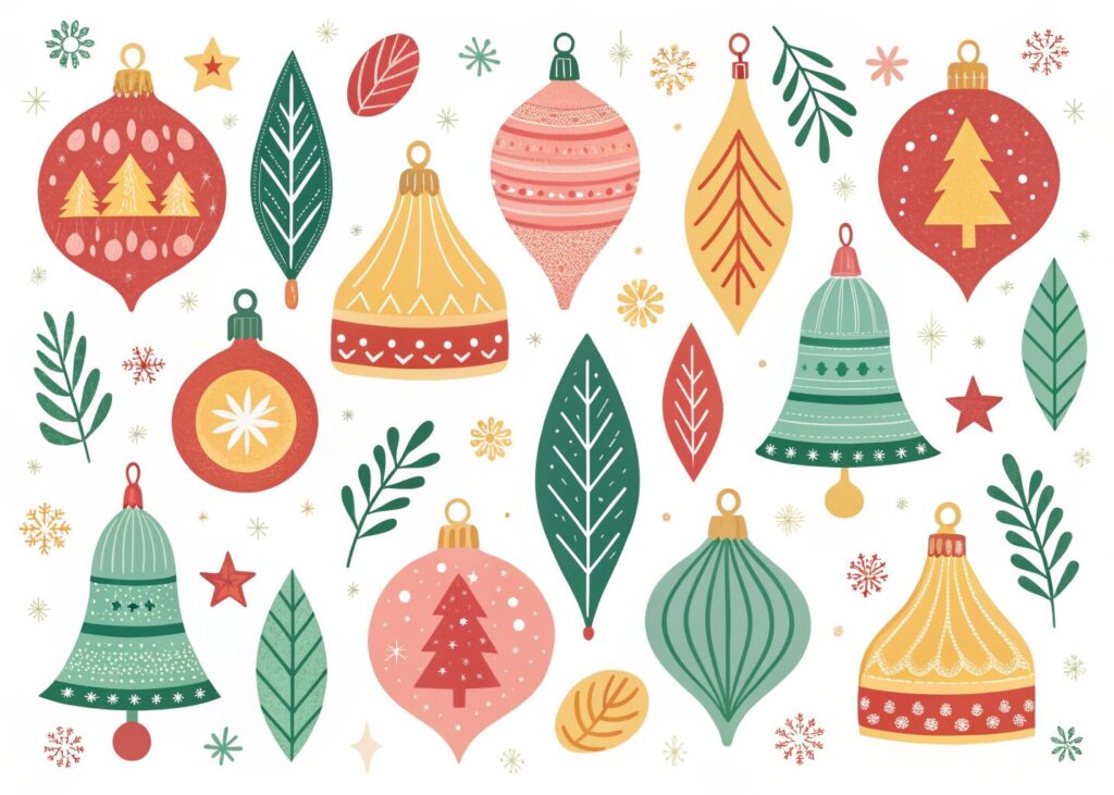 16 Christmas Tree Ornaments Clipart Free
