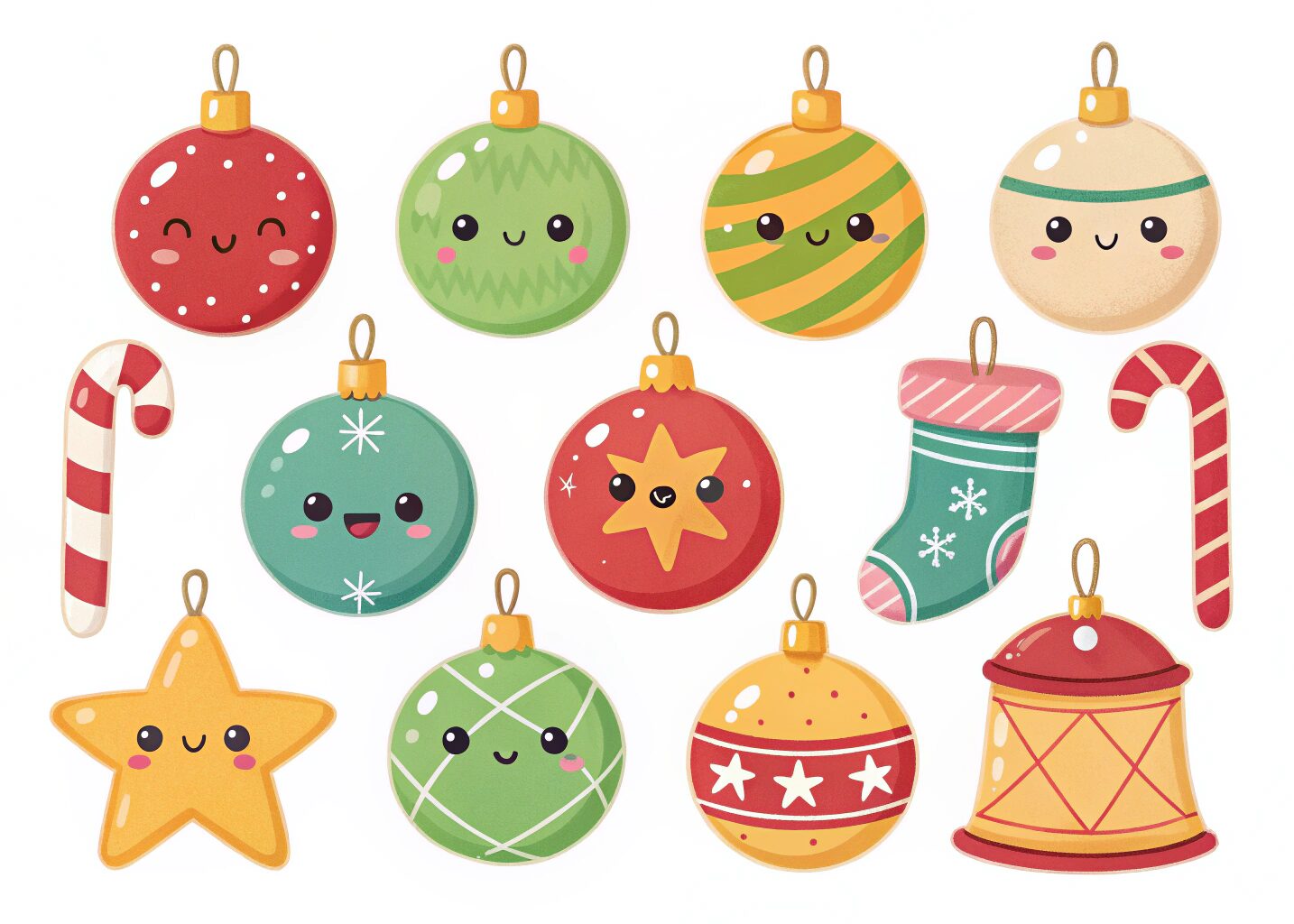 16 Christmas Tree Ornaments Clipart Free
