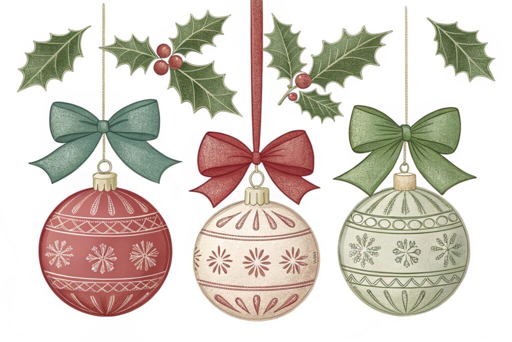 16 Christmas Tree Ornaments Clipart Free