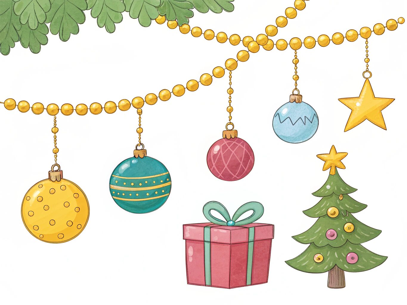 16 Christmas Tree Ornaments Clipart Free