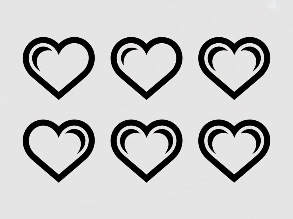 28 Heart Clipart Black and White Free Prints