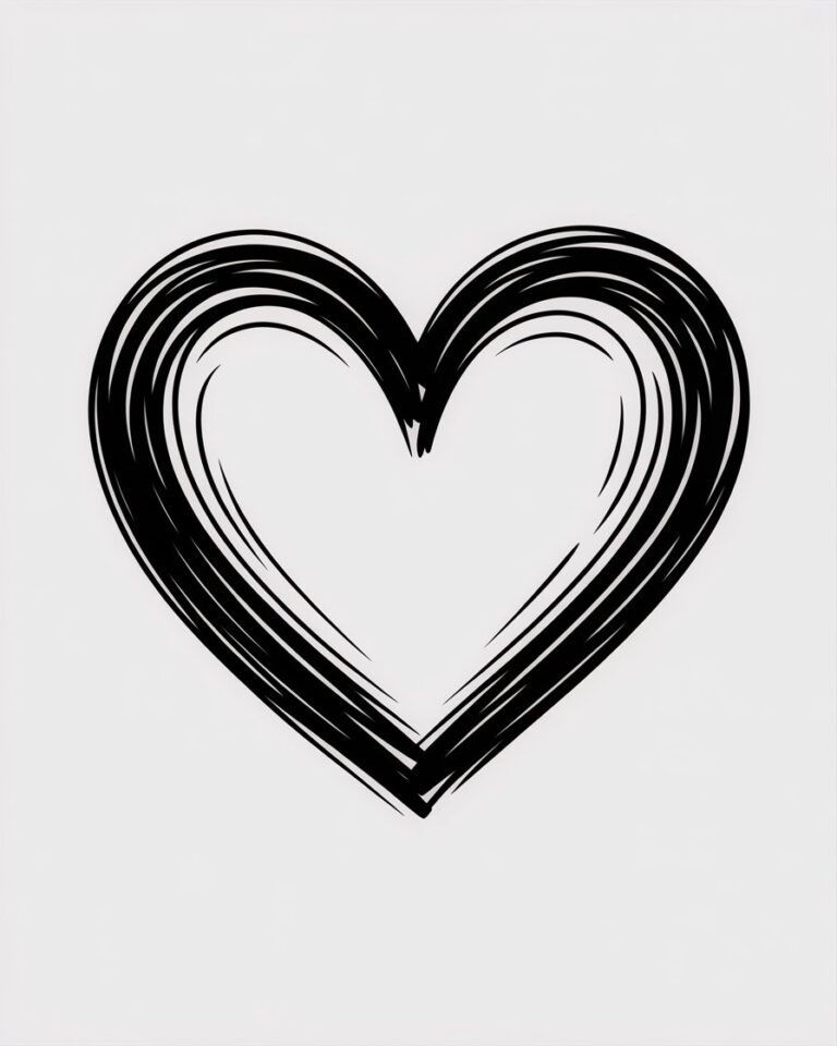 28 Heart Clipart Black and White Free Prints