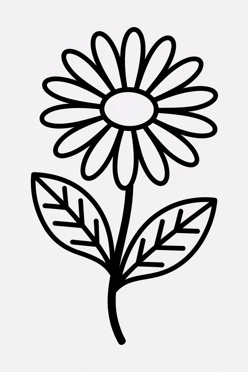 89 Flower Clipart Black and White Free