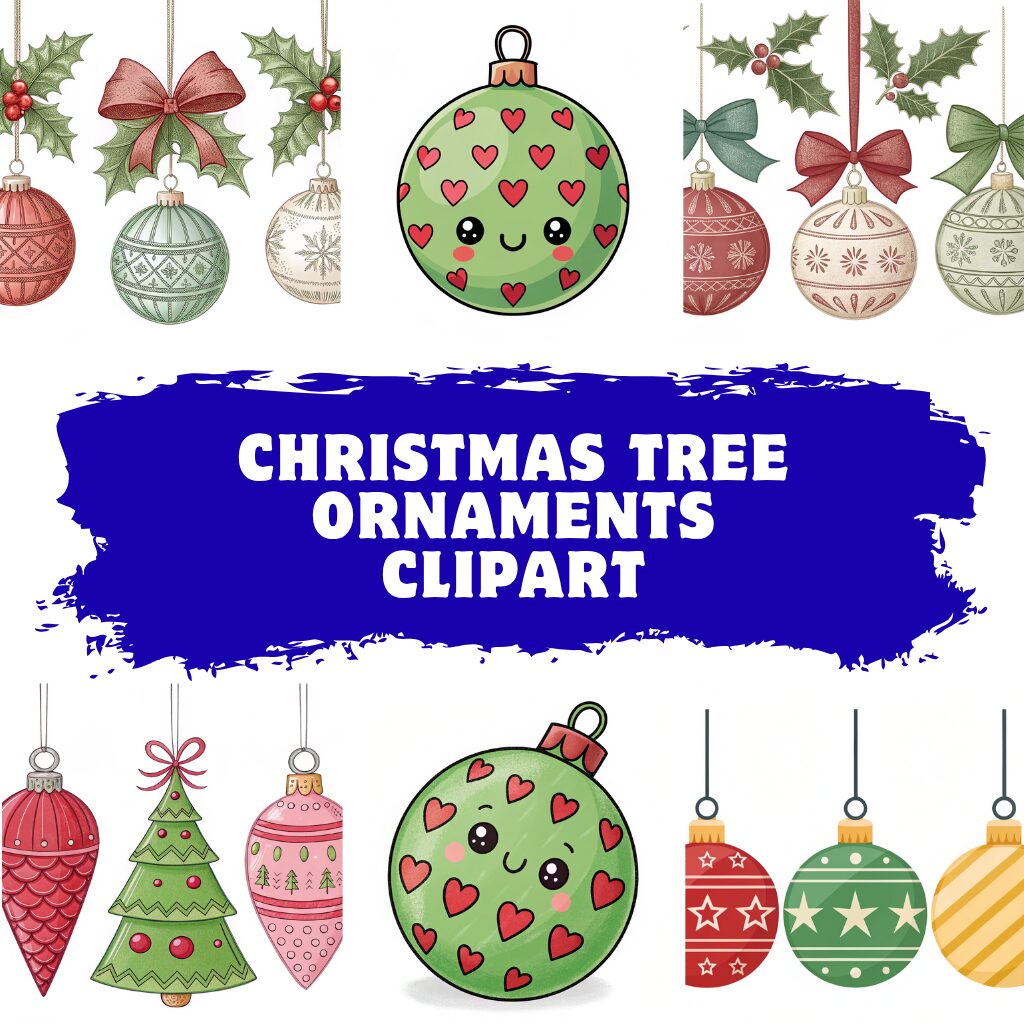 16 Christmas Tree Ornaments Clipart Free