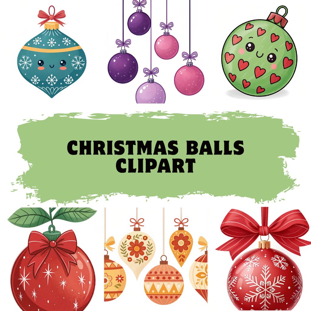 18 Christmas Balls Clipart Free
