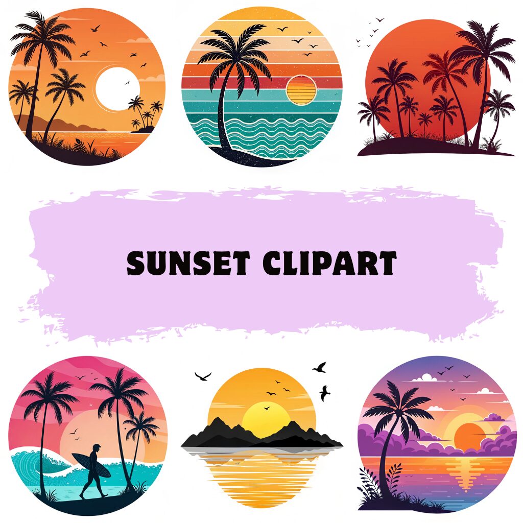 45 Sunset Clipart Download free