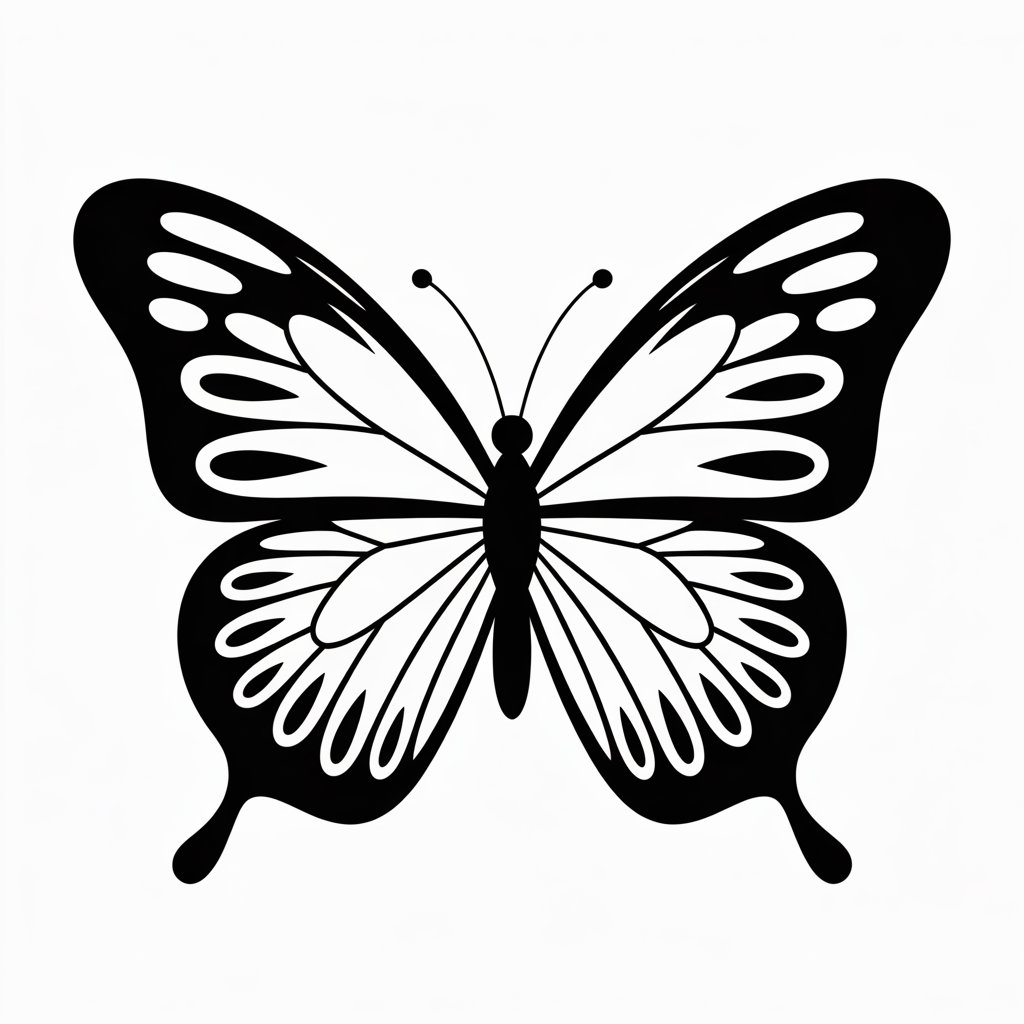 15 Butterfly Clipart Black and White Free