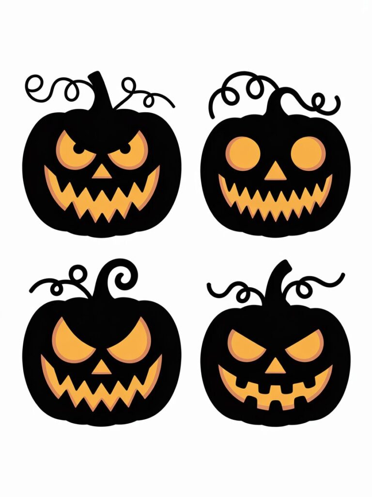45 Halloween Clipart Black and White Free to Download