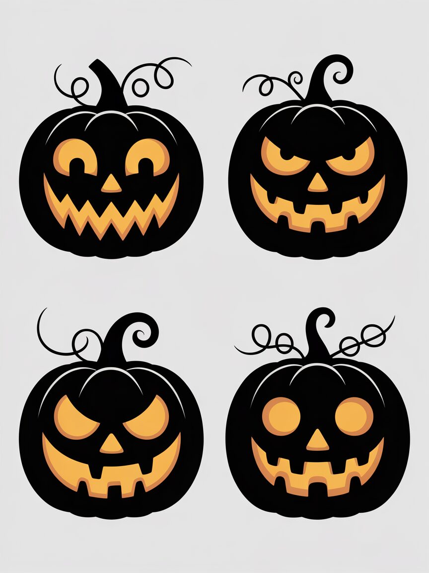 45 Halloween Clipart Black and White Free to Download