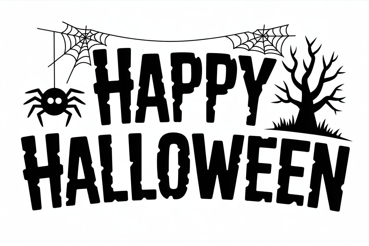 45 Halloween Clipart Black and White Free to Download