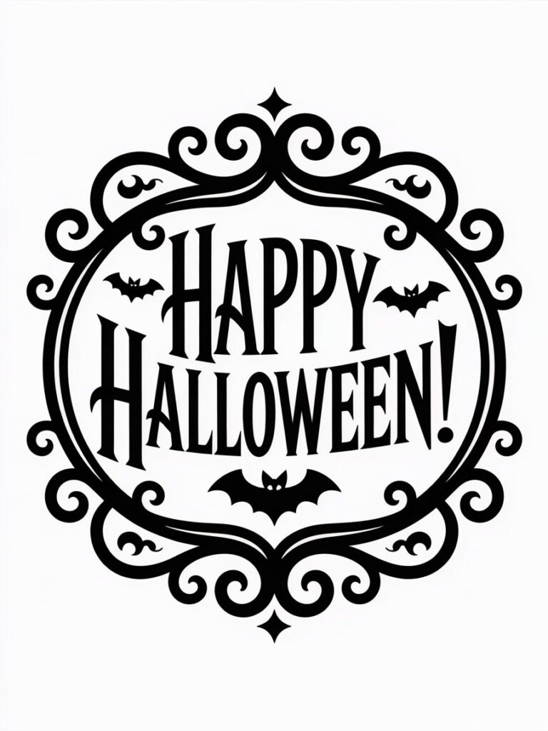 45 Halloween Clipart Black and White Free to Download