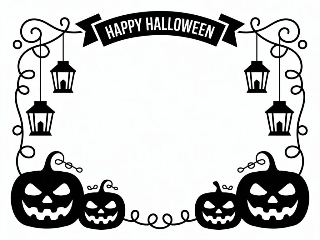 45 Halloween Clipart Black and White Free to Download