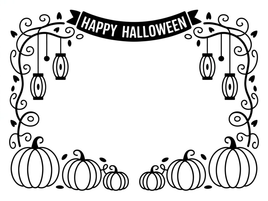 45 Halloween Clipart Black and White Free to Download