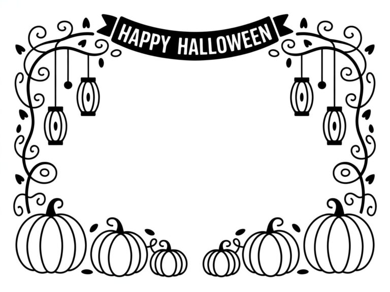 45 Halloween Clipart Black and White Free to Download