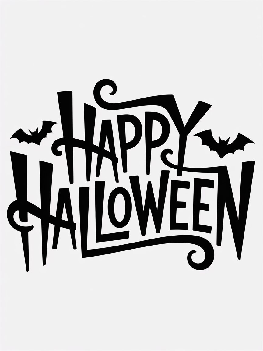 45 Halloween Clipart Black and White Free to Download